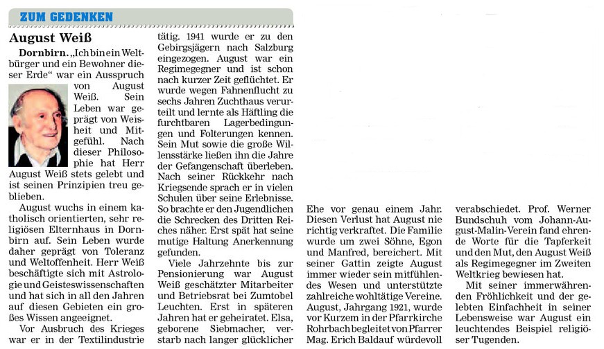 16.08.2008 / Verabschiedung von August Weiß — Johann-August-Malin-Gesellschaft